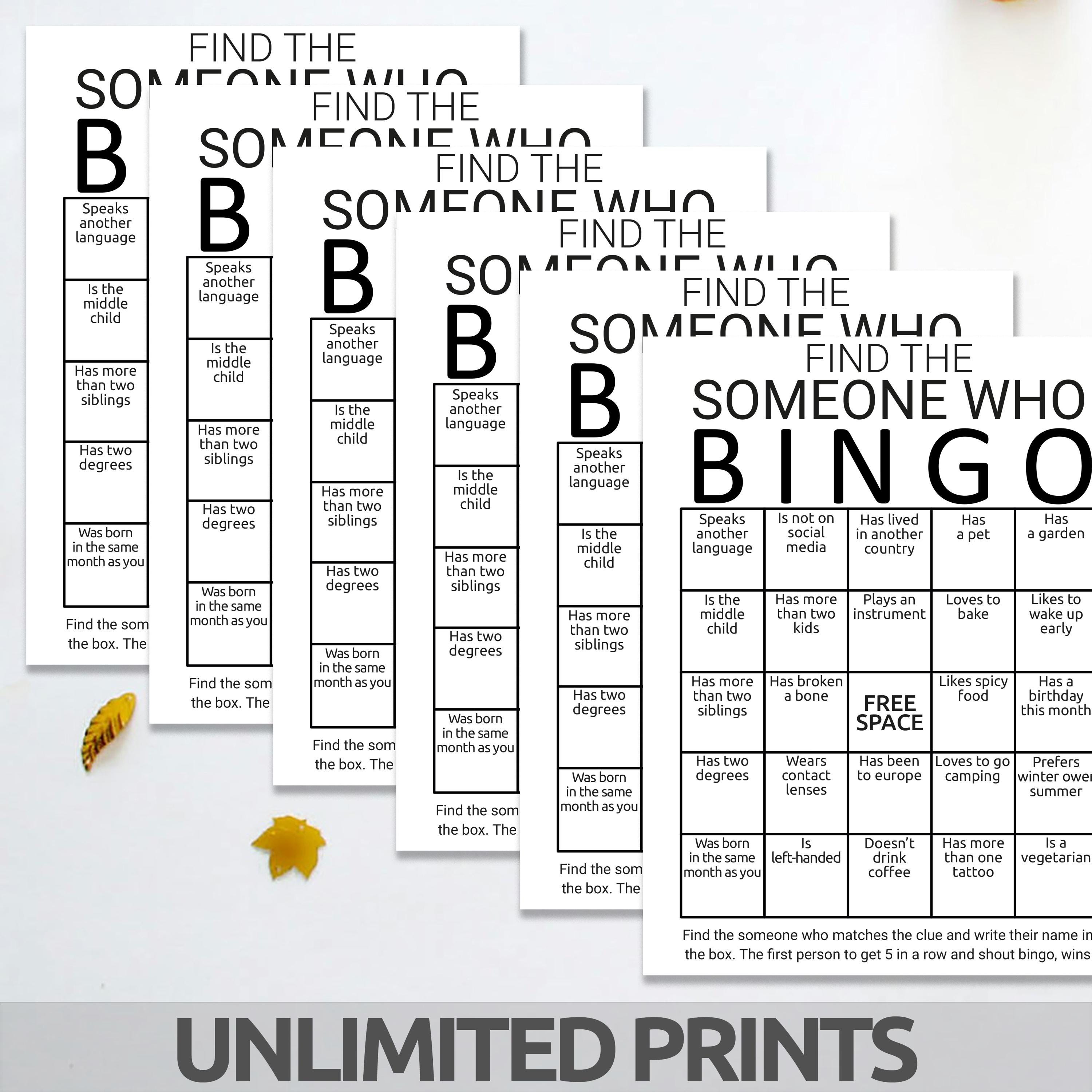 Editable Get to Know You Bingo | Icebreaker Bingo Find Someone Who ...