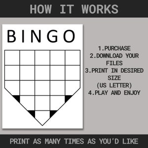Baseball BINGO Card Pattern | Baseball Bıngo | Blank Bingo Card ...