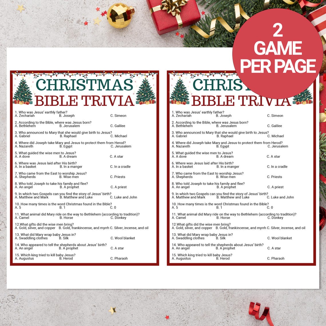 Christmas Bible Trivia Game | Christmas Nativity Game | Fun Christmas ...