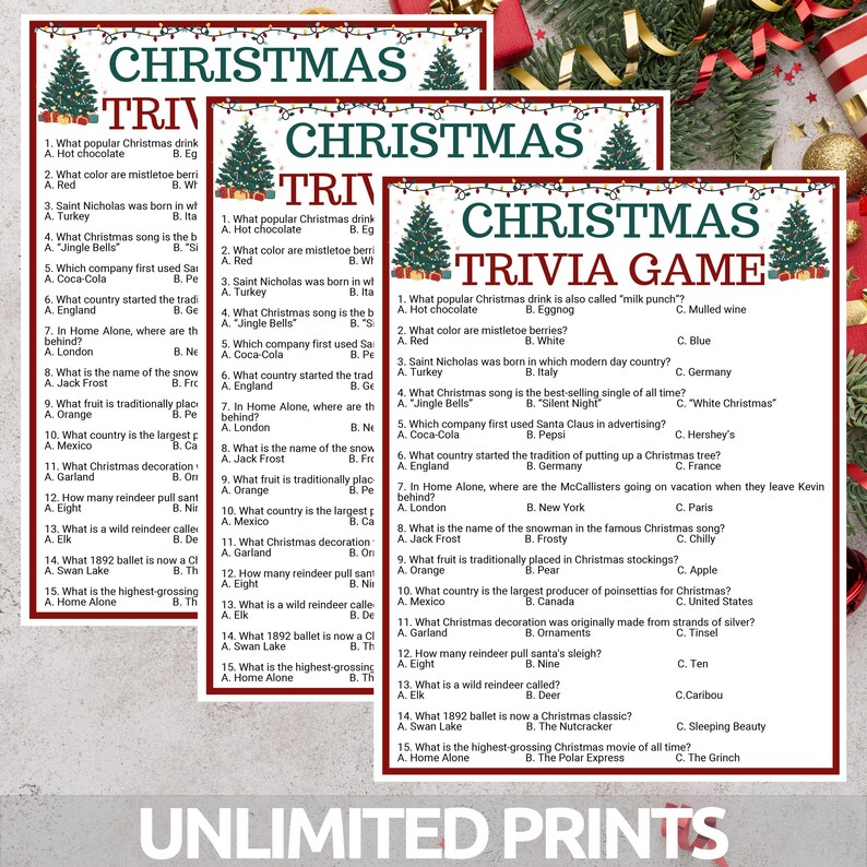 Christmas Trivia Game | Christmas Trivia Quiz Game | Holiday Trivia ...