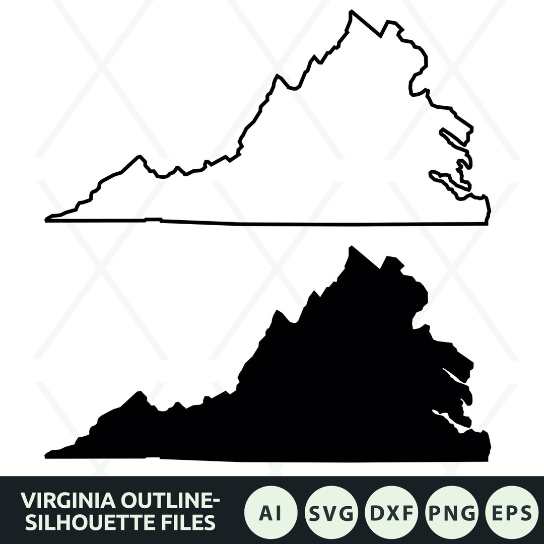 Virginia Outline SVG Files | Virginia Silhouette SVG Files | Virginia ...