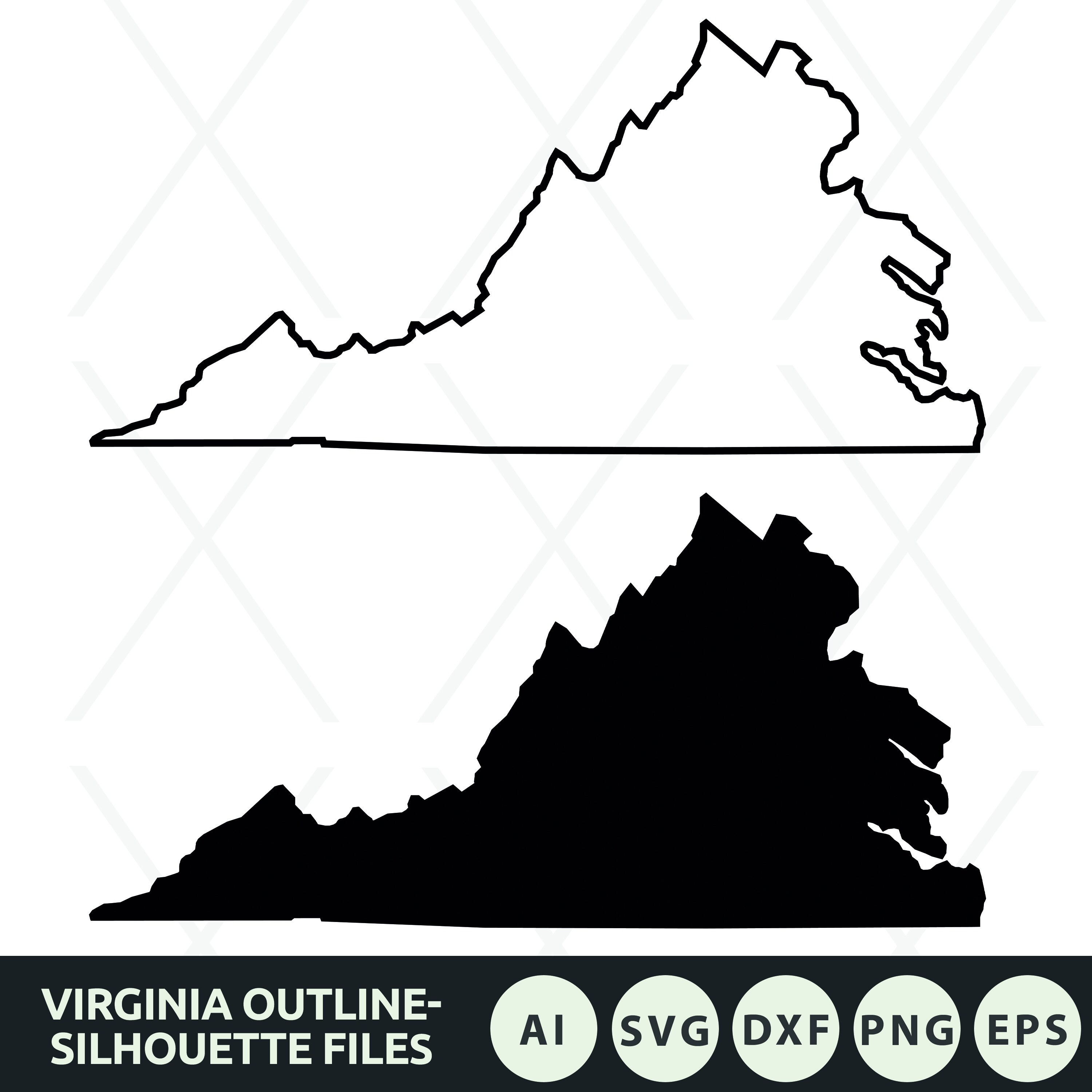 Virginia Outline SVG Files | Virginia Silhouette SVG Files | Virginia ...