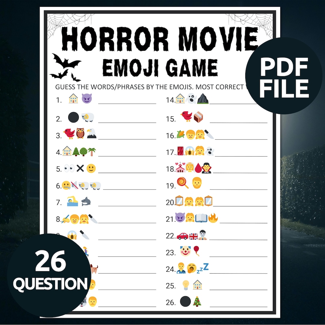 Horror Movies Emoji Pictionary | Scary Movie Emoji Game | Horror Movie ...