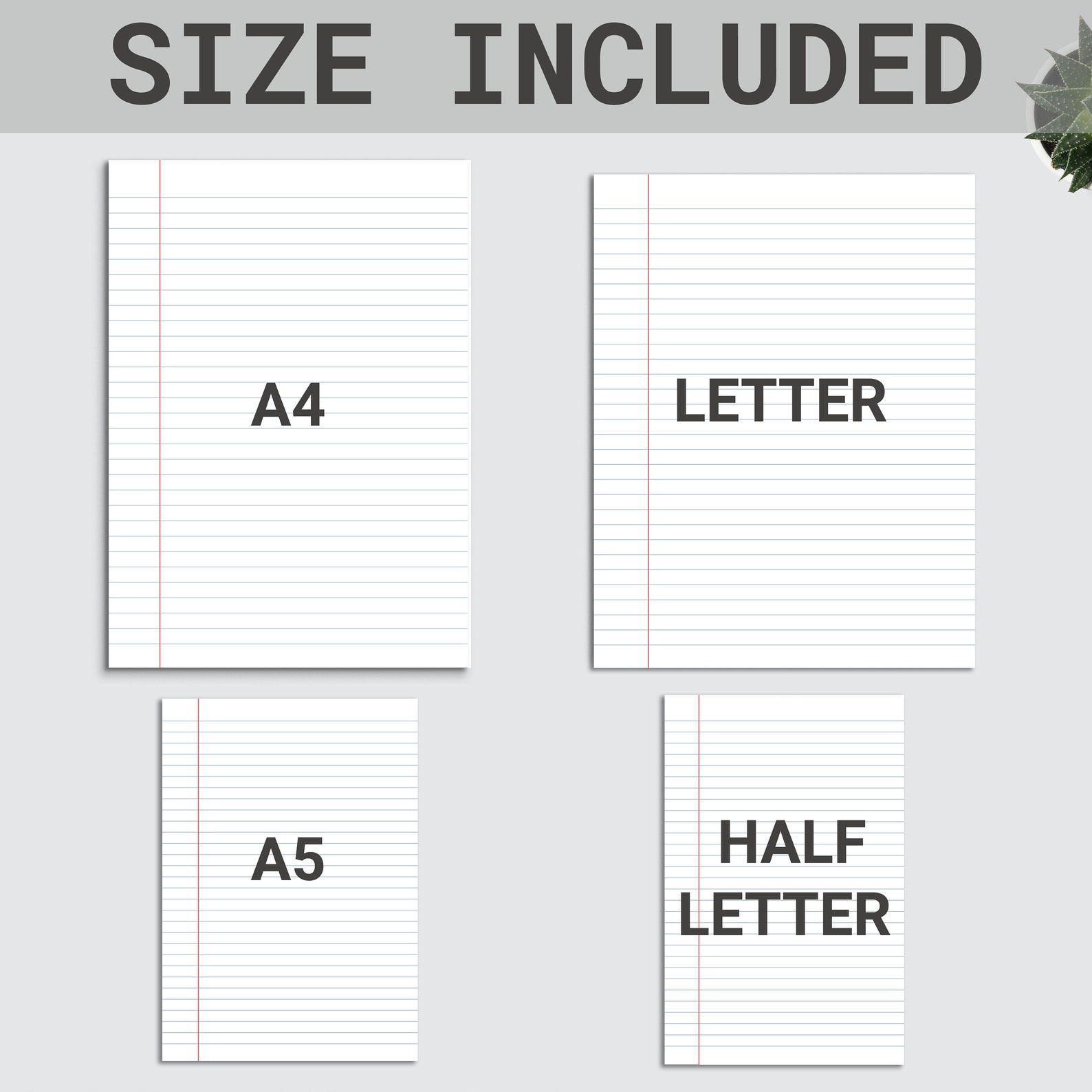 Printable Lined Paper | Ruled Notebook Paper | Lined Notebook | School ...