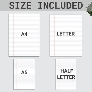 Printable Lined Paper | Ruled Notebook Paper | Lined Notebook | School ...