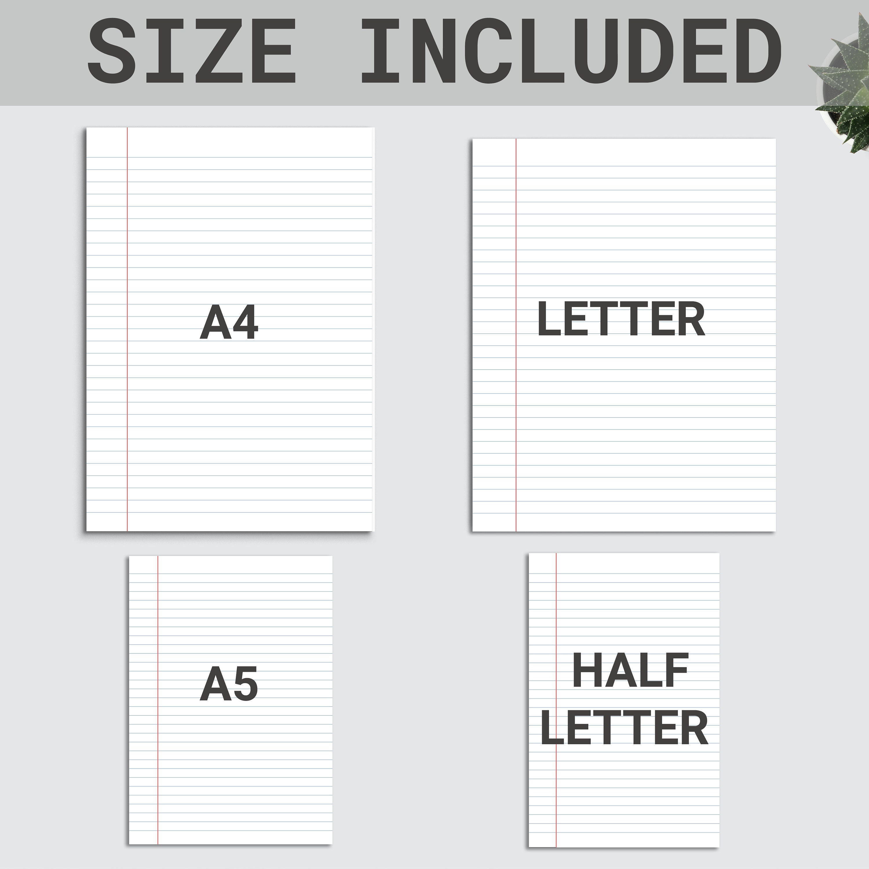 Printable Lined Paper | Ruled Notebook Paper | Lined Notebook | School ...