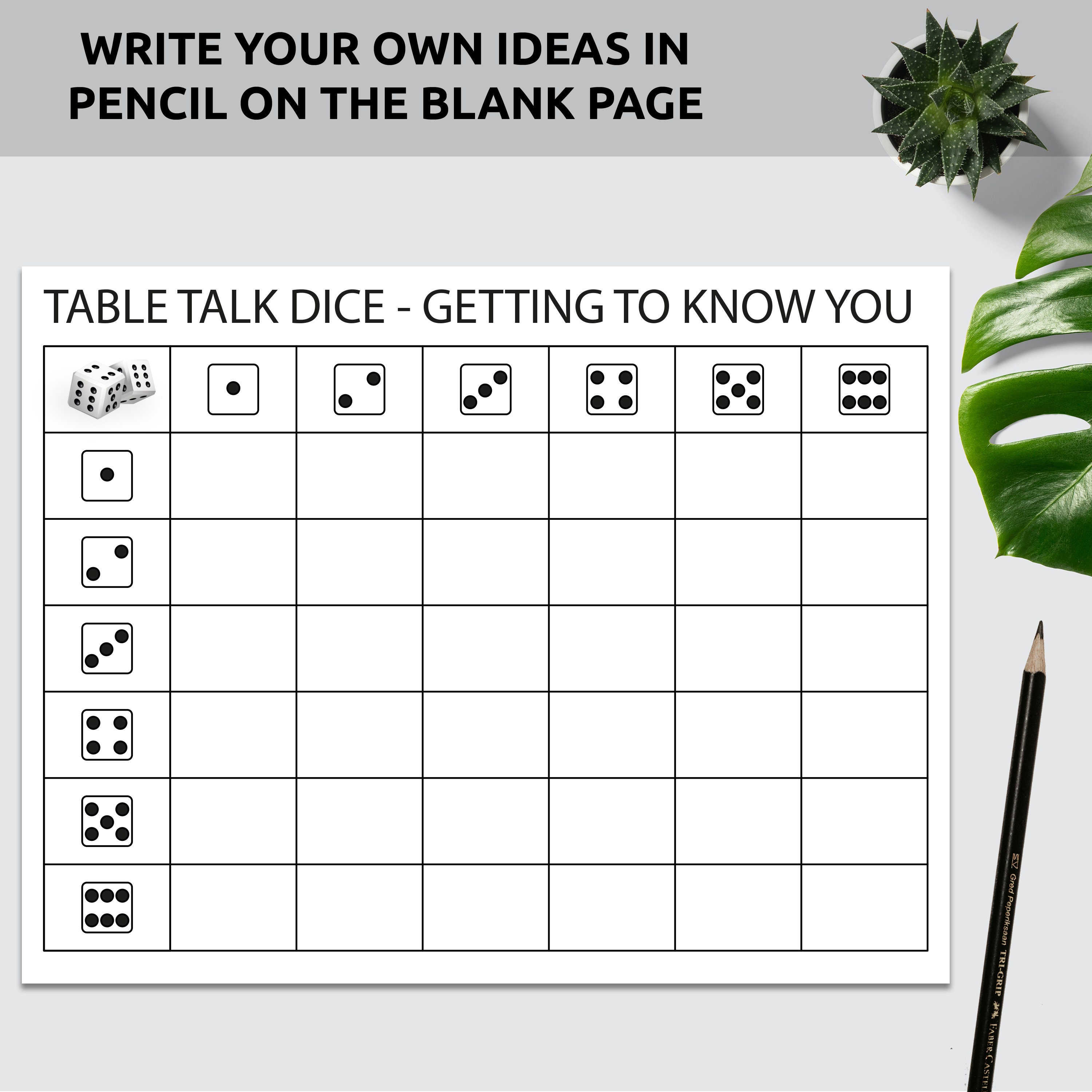 Dicebreaker Roll and Tell Game Table Talk Dice Conversation Starter ...