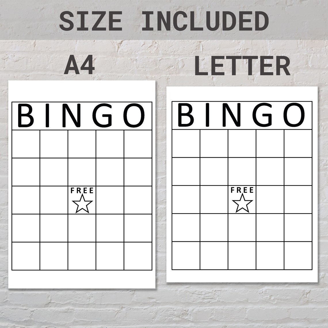 Blank Bingo Card Template Fun Bingo Party Game Printable Bingo Game ...