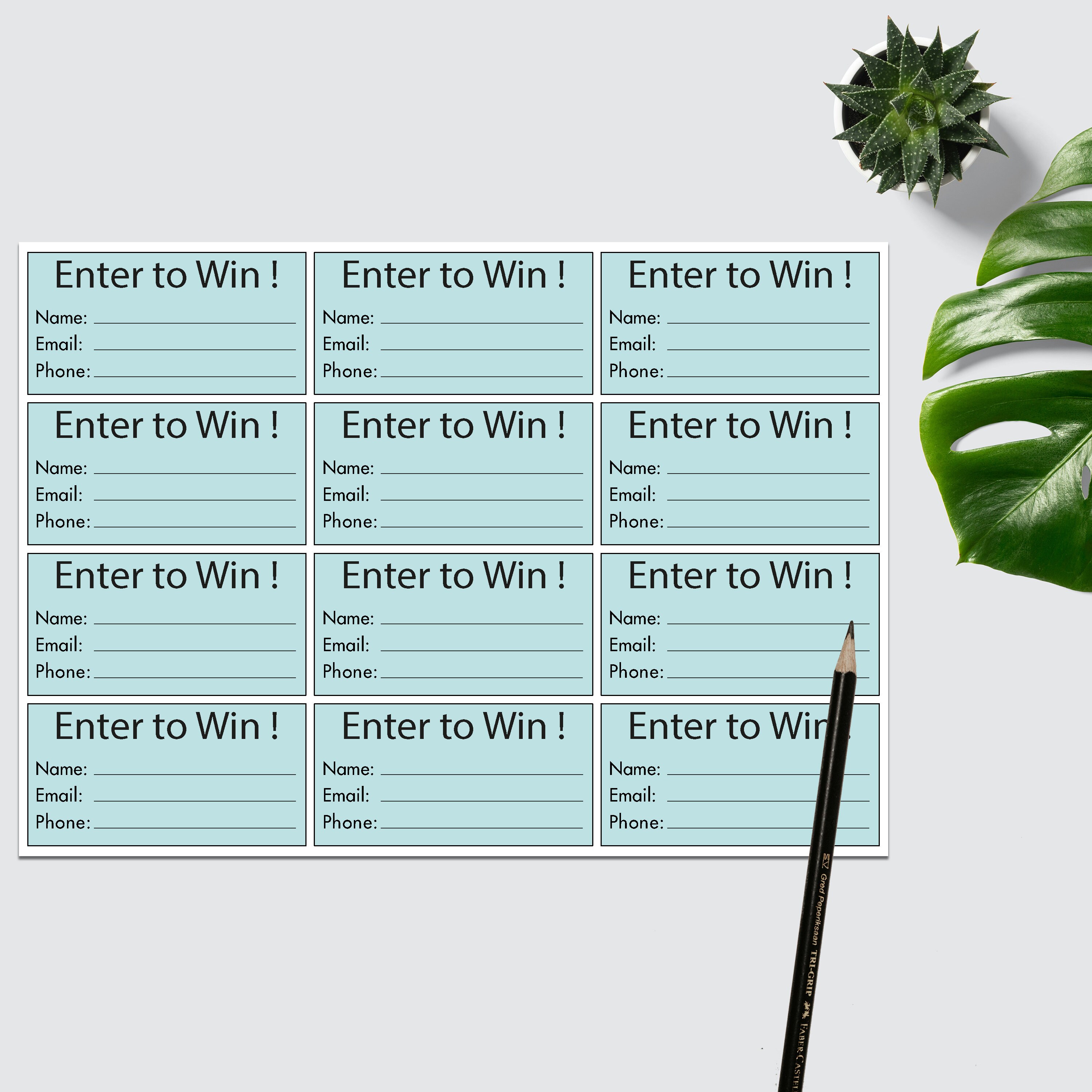Printable Raffle Tickets | Enter to Win Tickets | Enter to Win ...