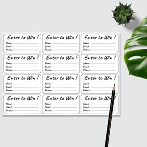 Printable Raffle Tickets | Enter to Win Tickets | Enter to Win ...