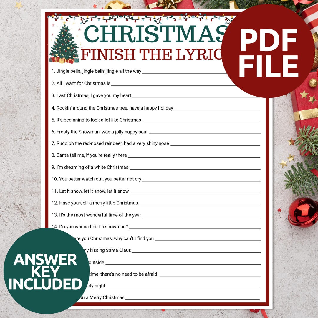 Christmas Finish the Lyrics Game | Christmas Music Trivia Quiz ...
