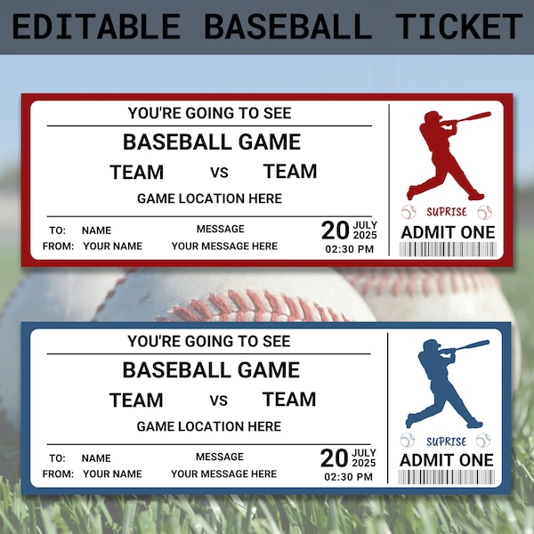 Baseball Ticket - Etsy