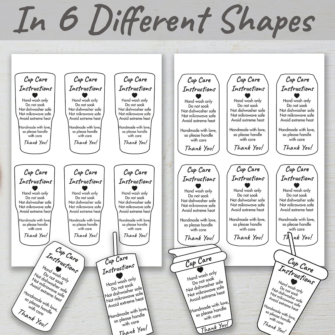 Cup Care Instructions Card Tumbler Cup Care Instructions Card Libbey ...