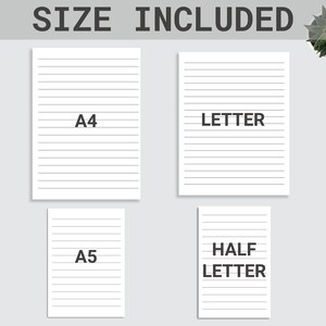 Printable Lined Paper Bundle | Printable Lined Paper | Printable Note ...