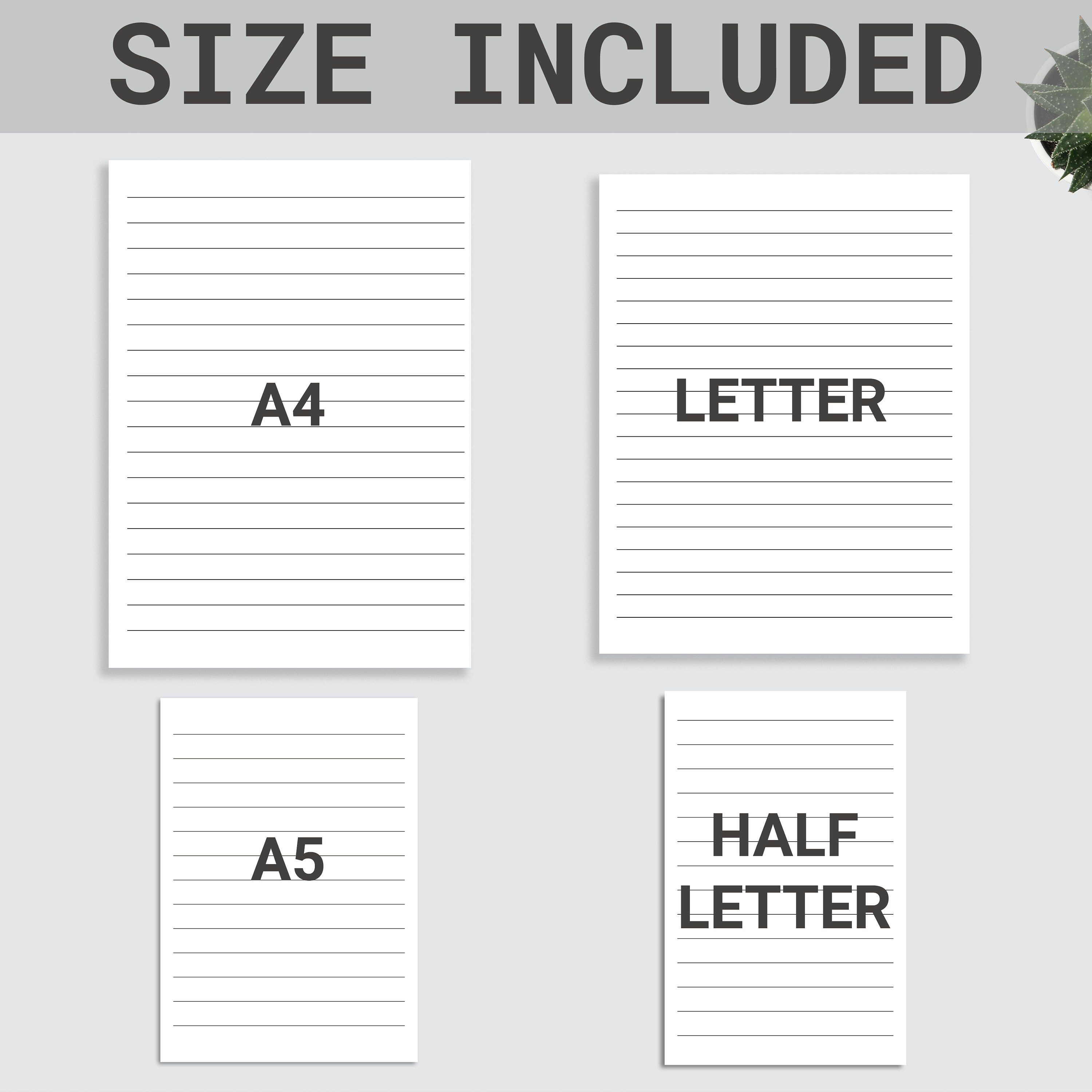 Printable Lined Paper Bundle Printable Lined Paper Printable Note Paper ...
