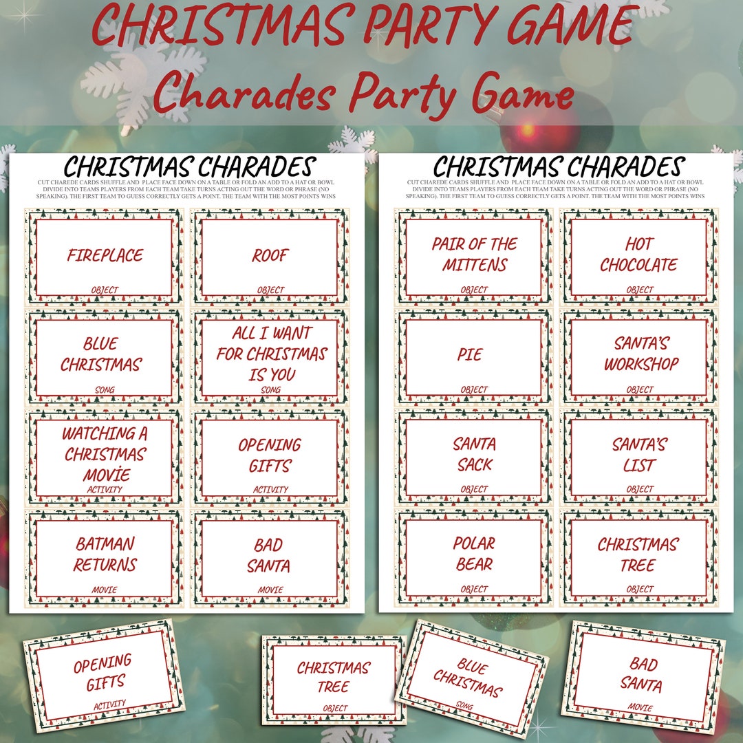 Christmas Party Games Christmas Charades Christmas Printable Game ...