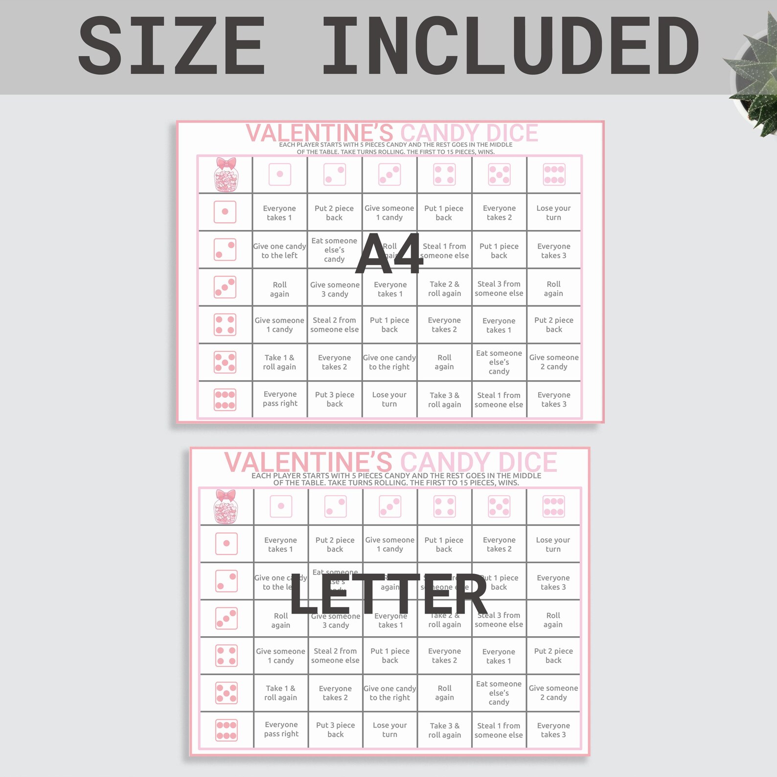 Printable Valentines Dice Game | Valentine's Day Candy Dice Game ...