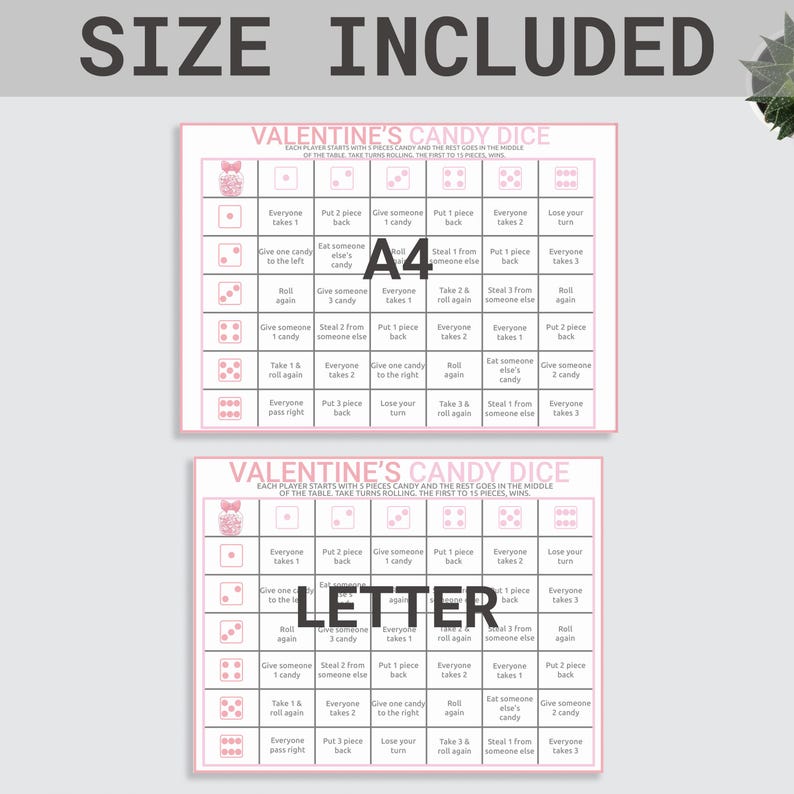 Printable Valentines Dice Game | Valentine's Day Candy Dice Game ...