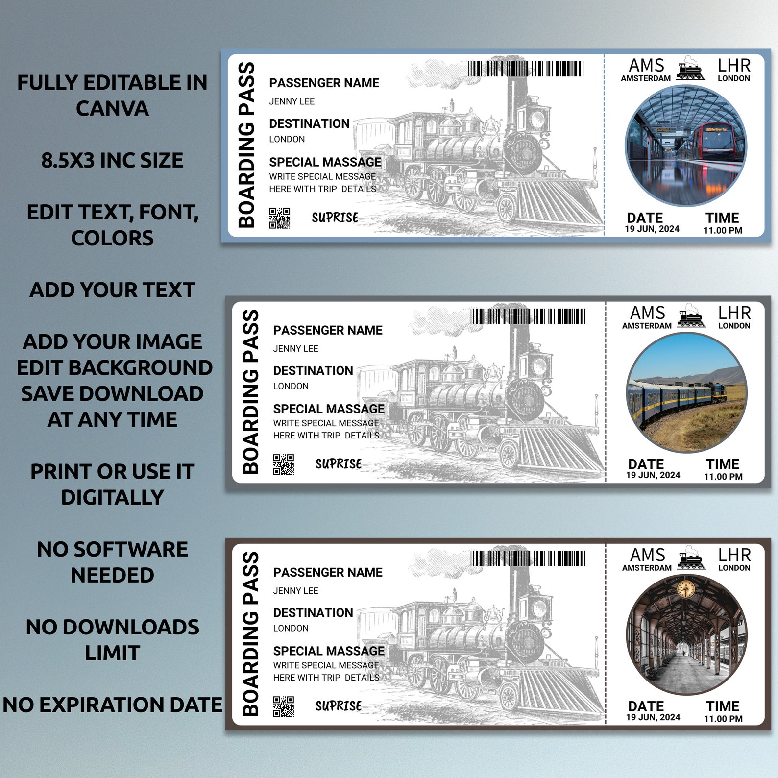Train Ticket Template | Train Ticket | Editable Train Ticket Template ...
