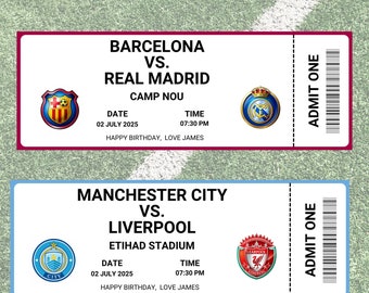 Football Ticket Gift | Football Tickets | Football Birthday Ticket ...
