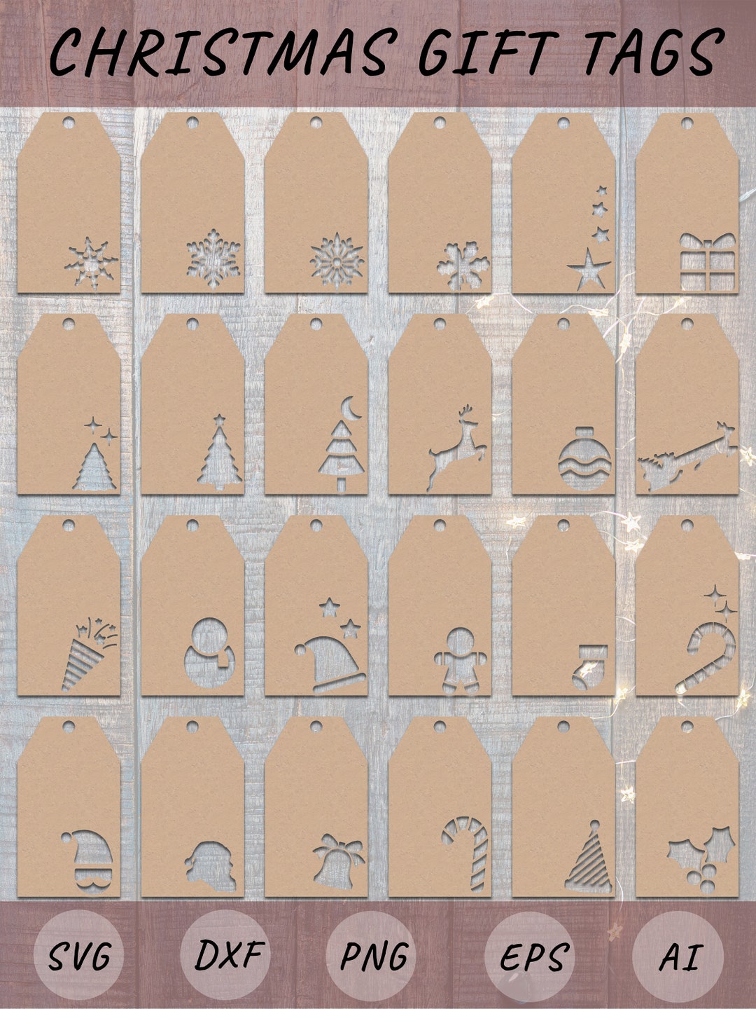 Christmas Gift Tag Templates Christmas Tag Laser File Christmas Gift ...