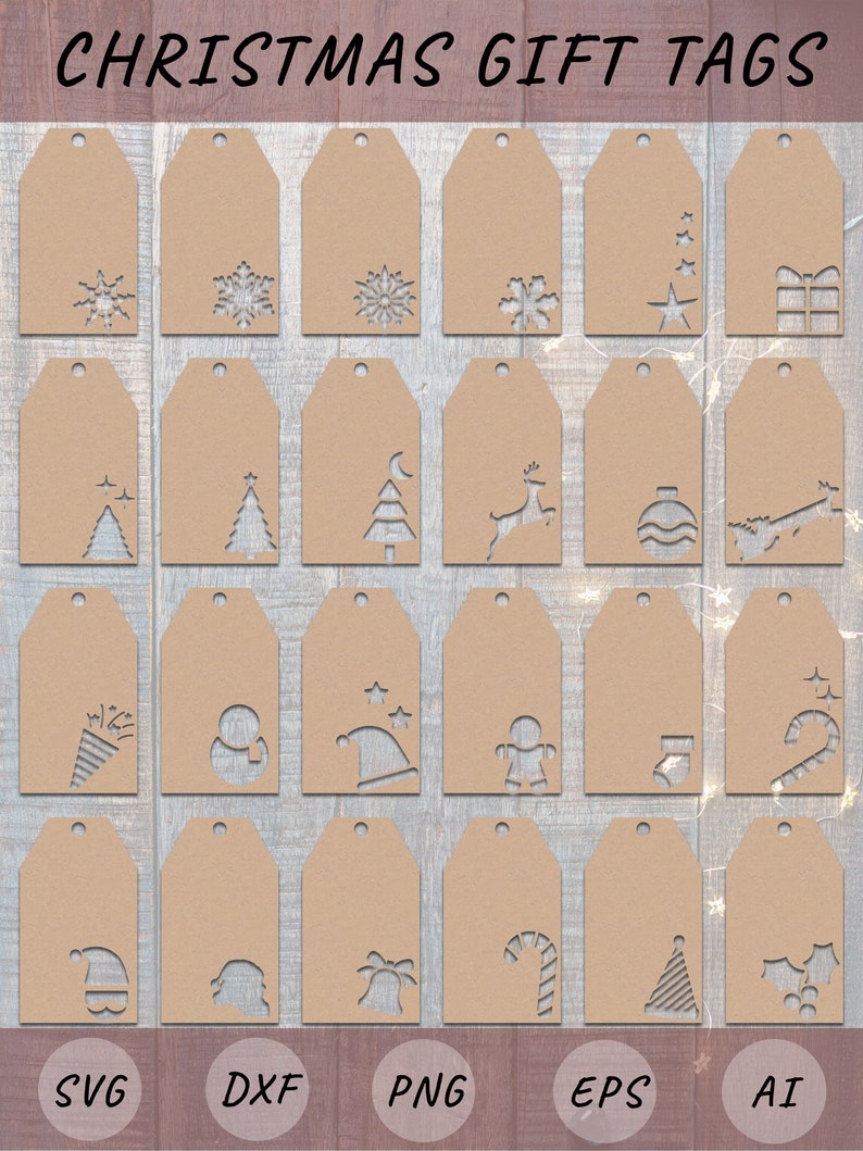 Christmas Gift Tag Templates Christmas Tag Laser File Christmas Gift ...