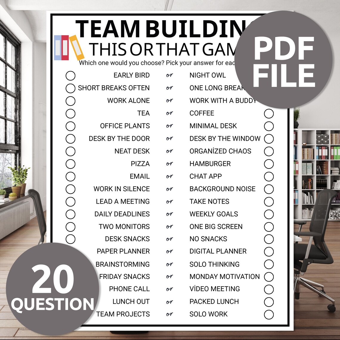 Office Would You Rather Game | Coworker This or That Game | Team ...