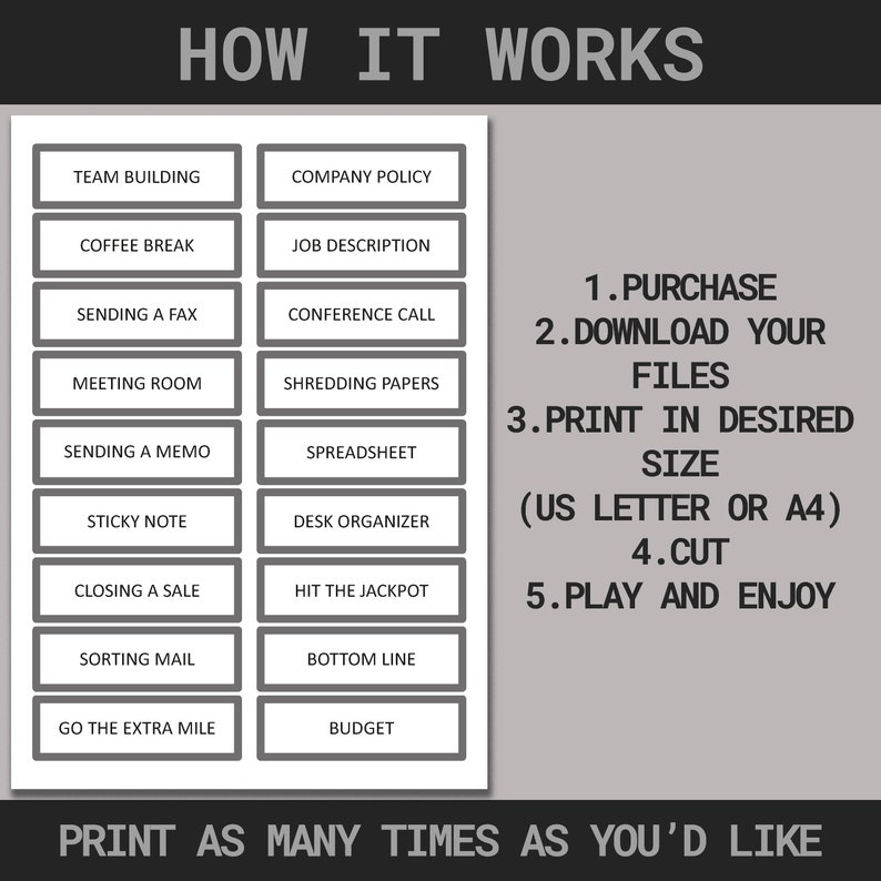 Printable Charades Game | Office Action Charades Cards | Work Group ...