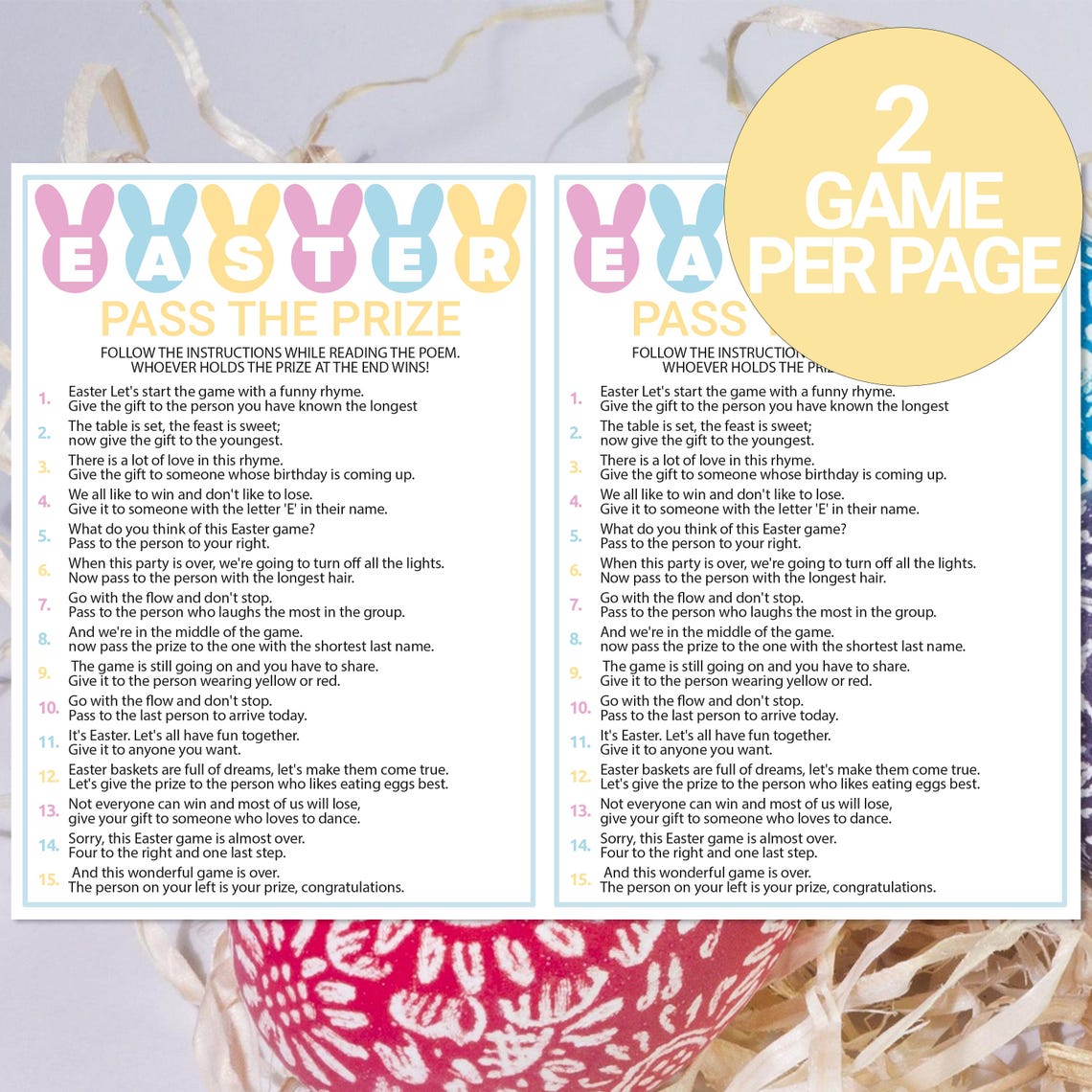 Easter Pass the Prize Game | Easter Day Pass the Gift Game | Easter ...