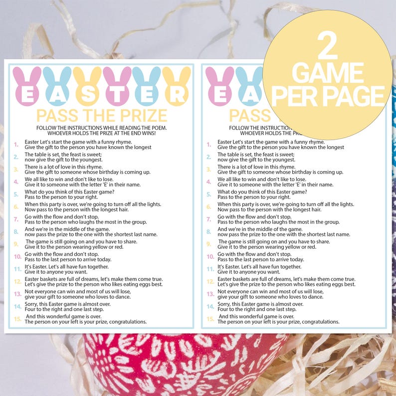 Easter Pass the Prize Game | Easter Day Pass the Gift Game | Easter ...