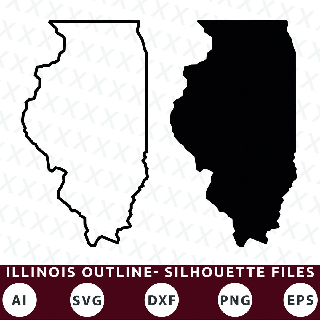 Illinois Outline SVG Files Illinois Silhouette SVG Files - Etsy