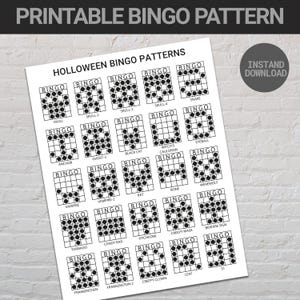 Halloween Bingo Patterns | Printable Holloween Bingo Party Game | 50 ...