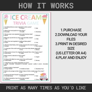 Ice Cream Trivia Game | Ice Cream Party Game | Printable Ice Cream Quiz ...