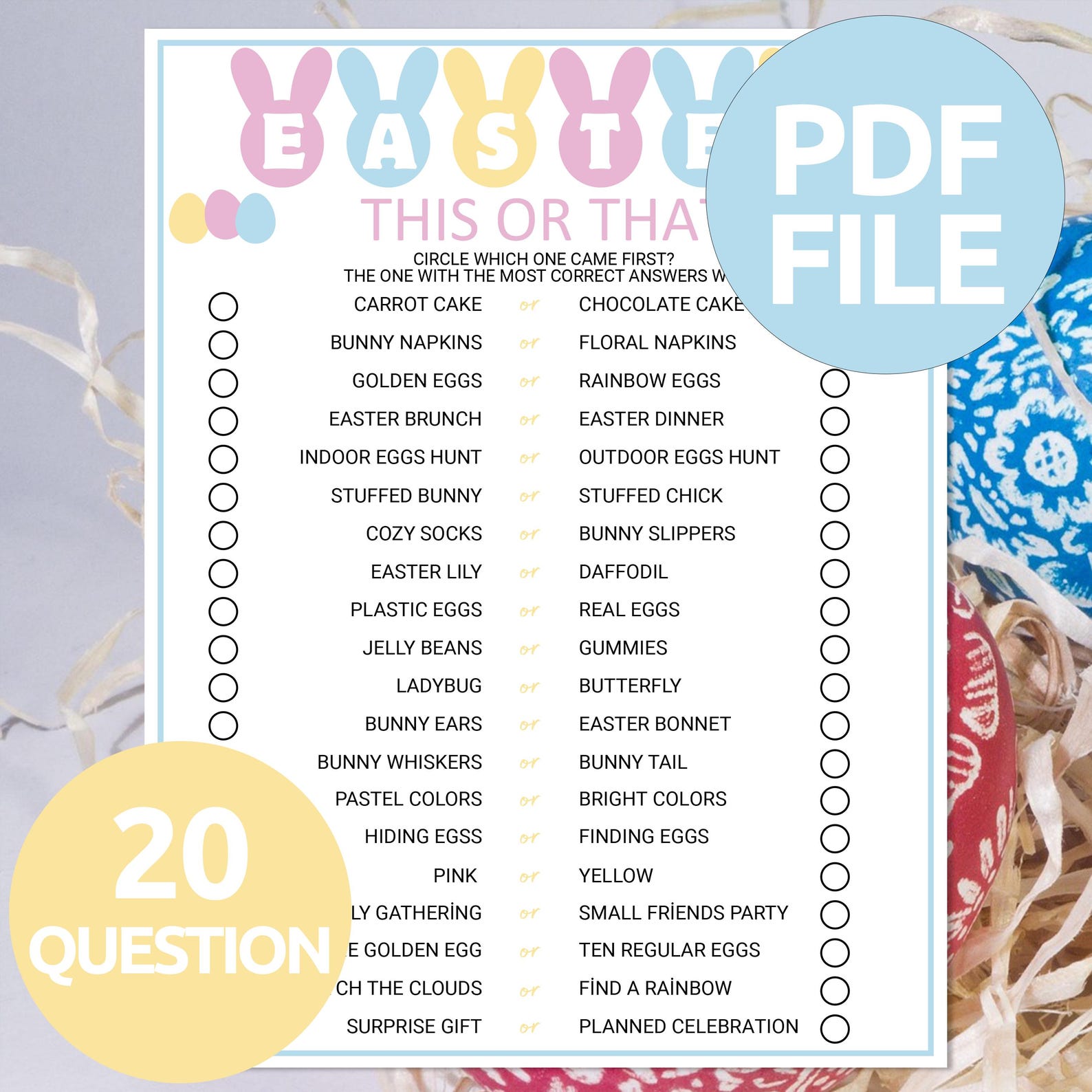 Easter This or That Game | Easter Would You Rather Game | Printable ...