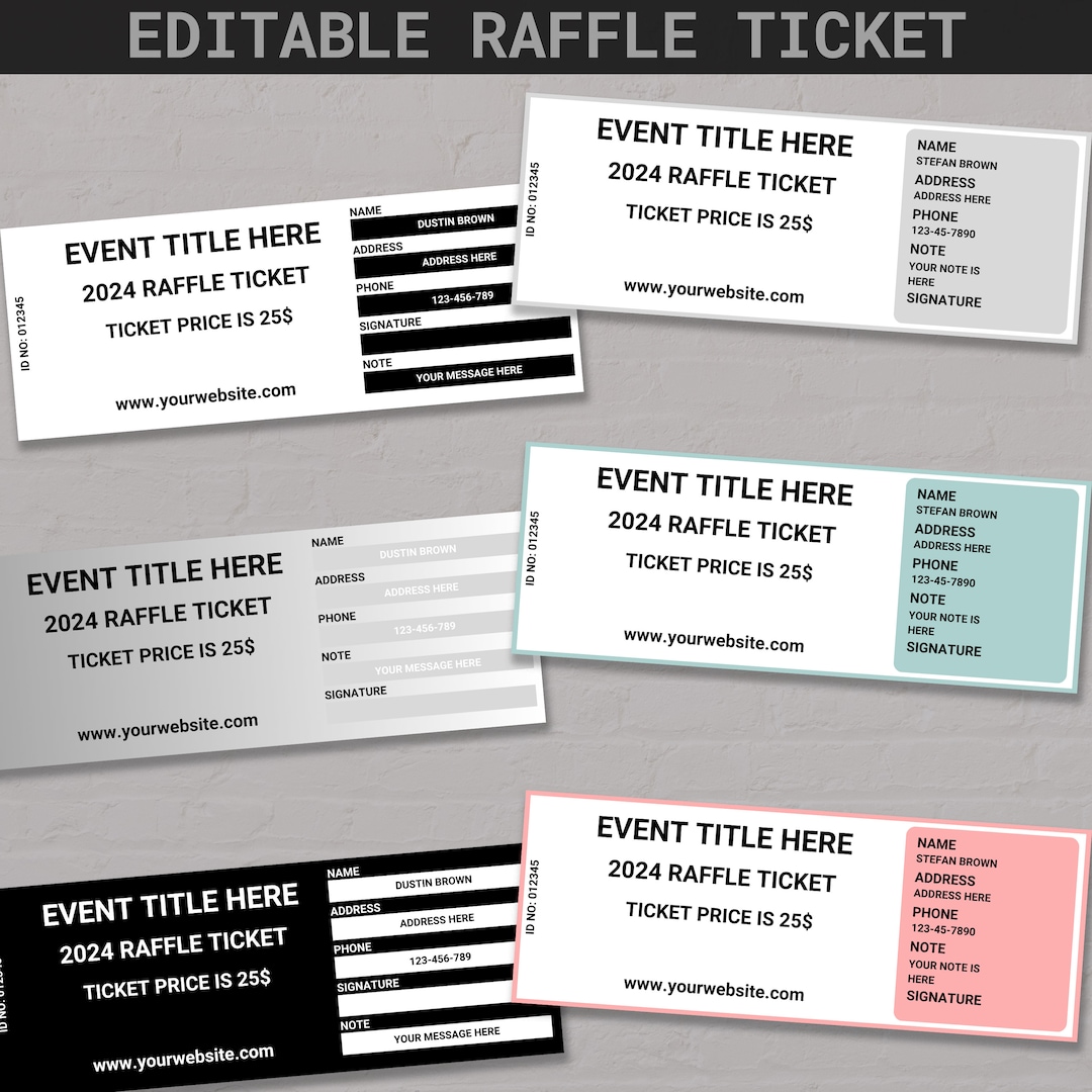 Editable Raffle Ticket Template | Printable Raffle Ticket | Surprise ...