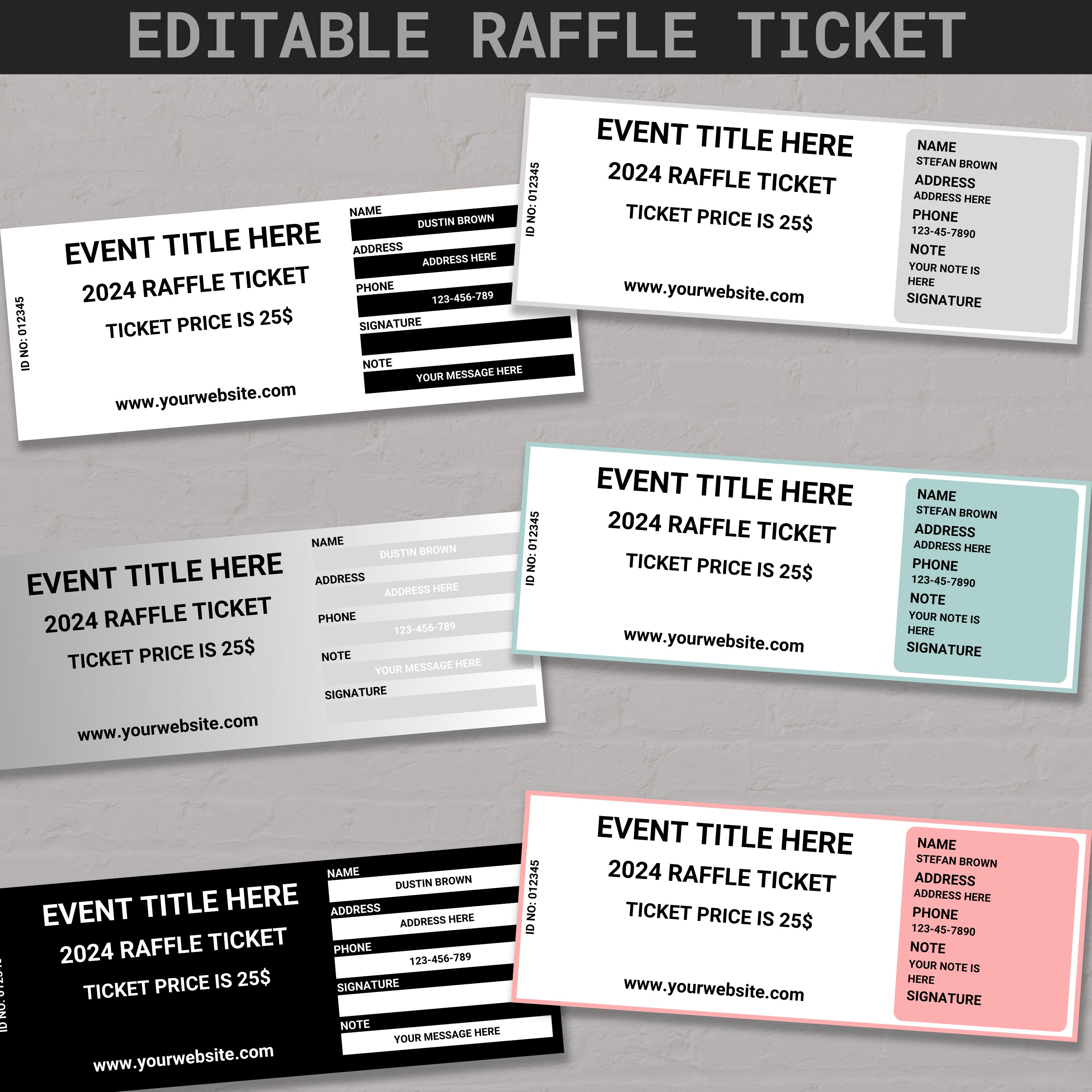 Editable Raffle Ticket Template | Printable Raffle Ticket | Surprise ...