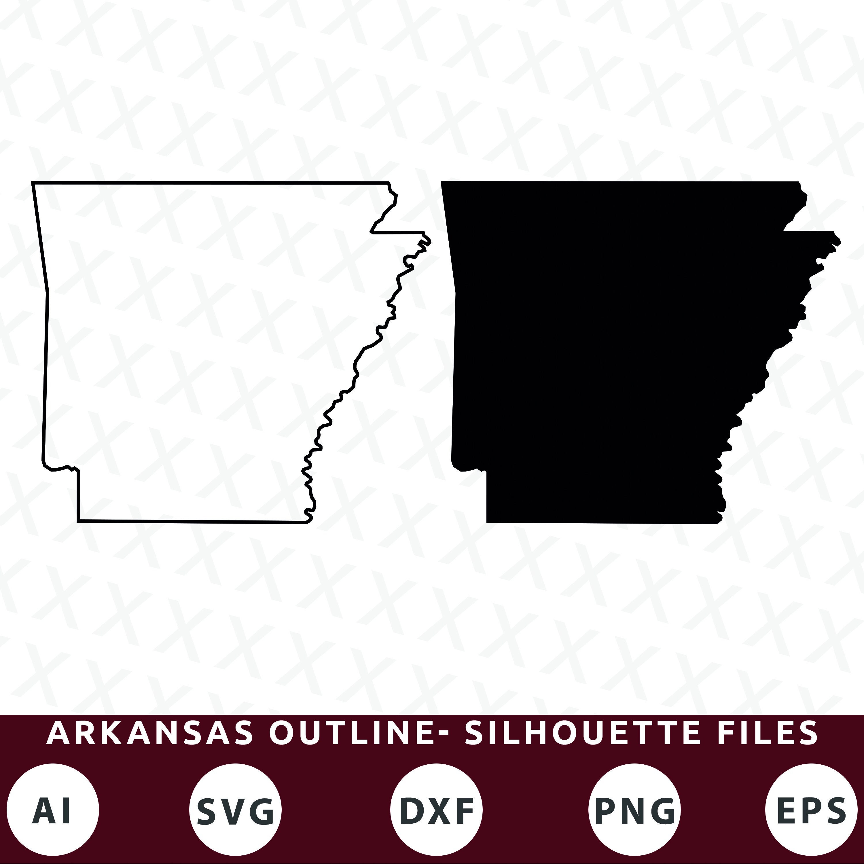 Arkansas Outline SVG Files Arkansas Silhouette SVG File Arkansas Cut ...