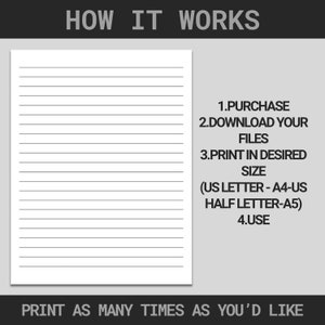 Printable Lined Paper Bundle | Printable Lined Paper | Printable Note ...