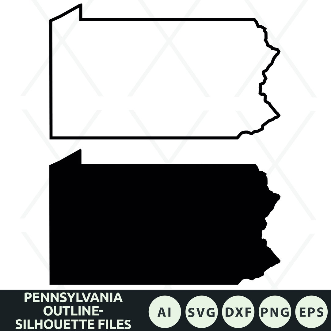 Pennsylvania Outline SVG Files Pennsylvania Silhouette SVG Files ...