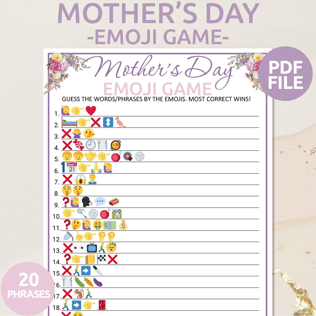 Mother's Day Emoji Game | Fun Mother's Day Games | Mothers Day Emoji ...
