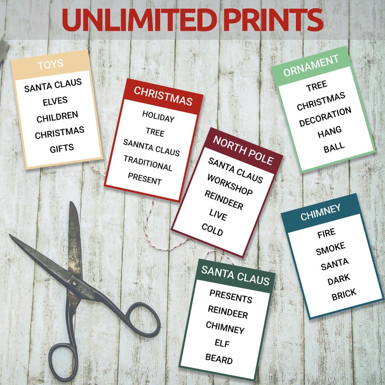 Christmas Taboo Game | Christmas Forbidden Words | Printable Christmas ...