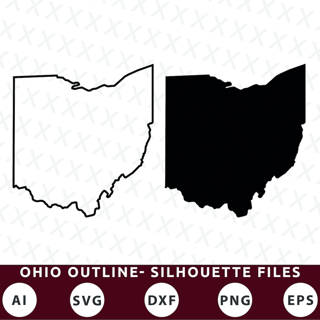 Ohio Outline SVG Files Ohio Silhouette SVG Files Ohio Cut - Etsy