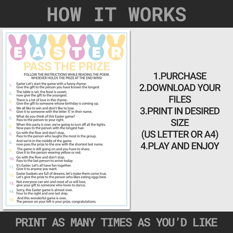Easter Pass the Prize Game | Easter Day Pass the Gift Game | Easter ...