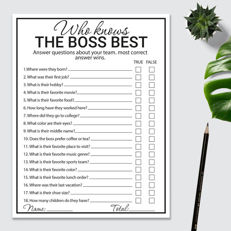 Who Knows the Boss Best Game | How Well Do You Know the Boss Game ...