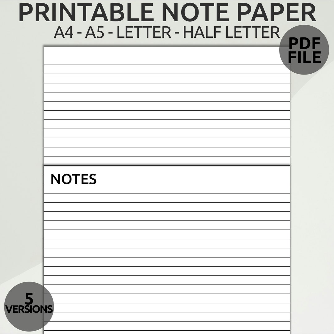Printable Notes Page | Notes Template | Note Taking | Writing Paper ...