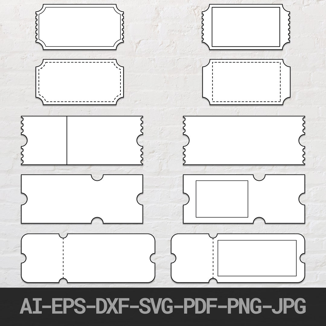 Ticket SVG | Ticket Template Svg | Empty Event Ticket | Coupon Cut File ...
