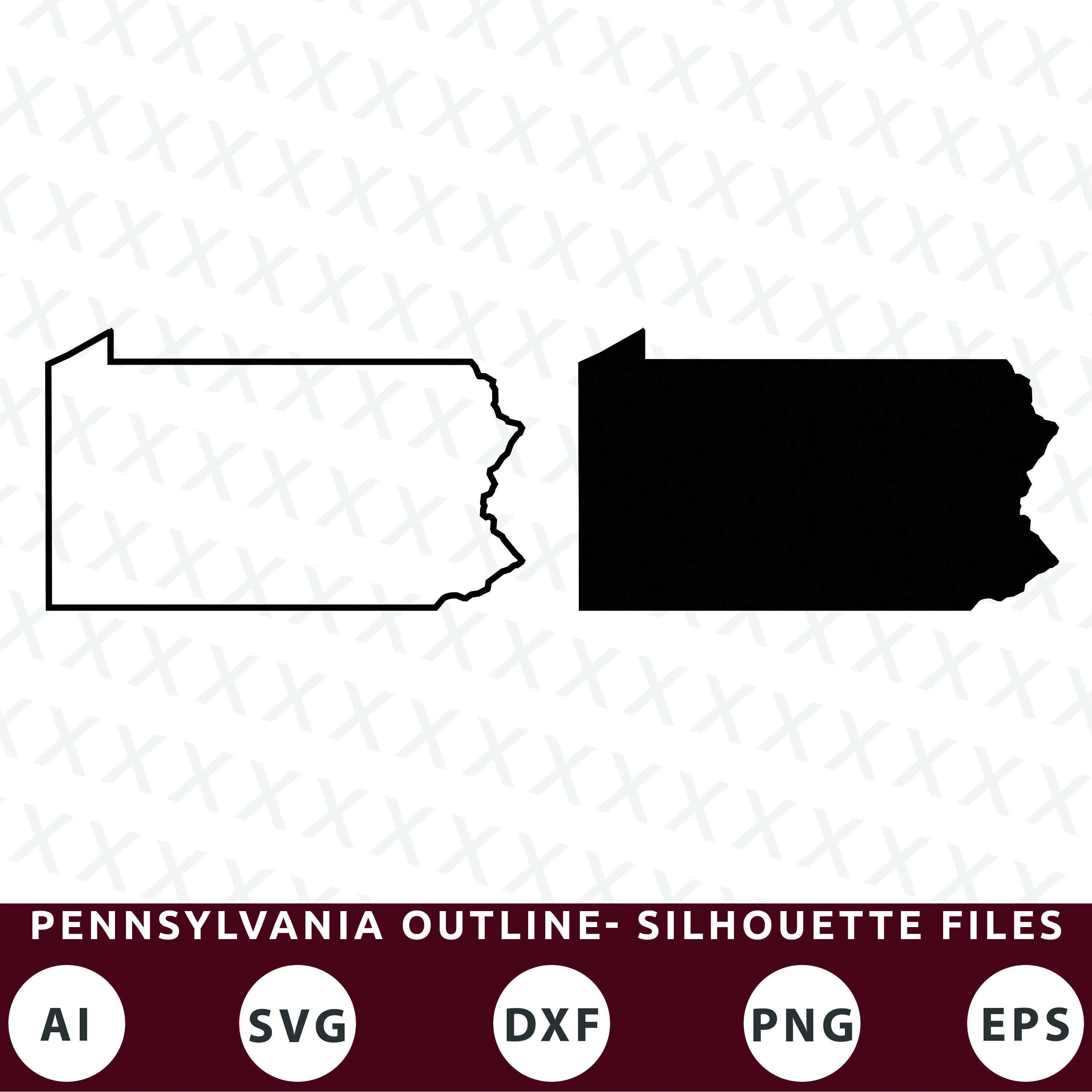 Pennsylvania Outline SVG Files Pennsylvania Silhouette SVG - Etsy