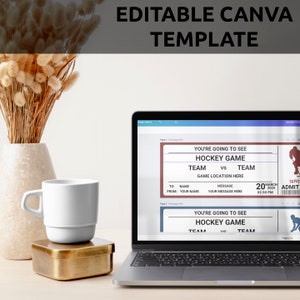 Custom Hockey Ticket | Hockey Ticket Template Printable | Editable ...