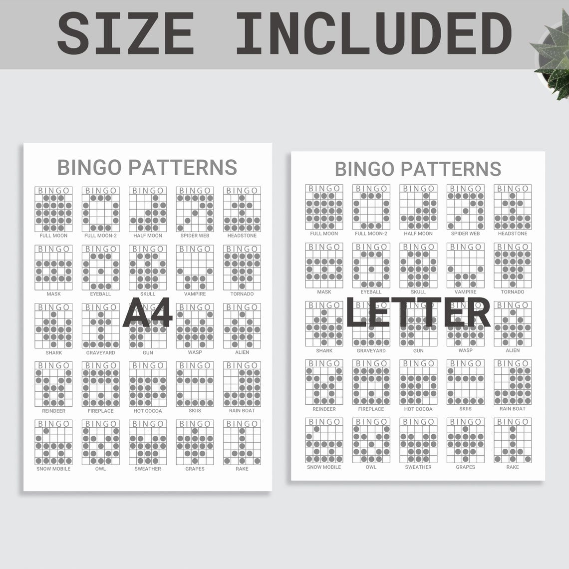 200 Bingo Patterns | Printable Fun Bingo Party Game | Bingo Winning ...