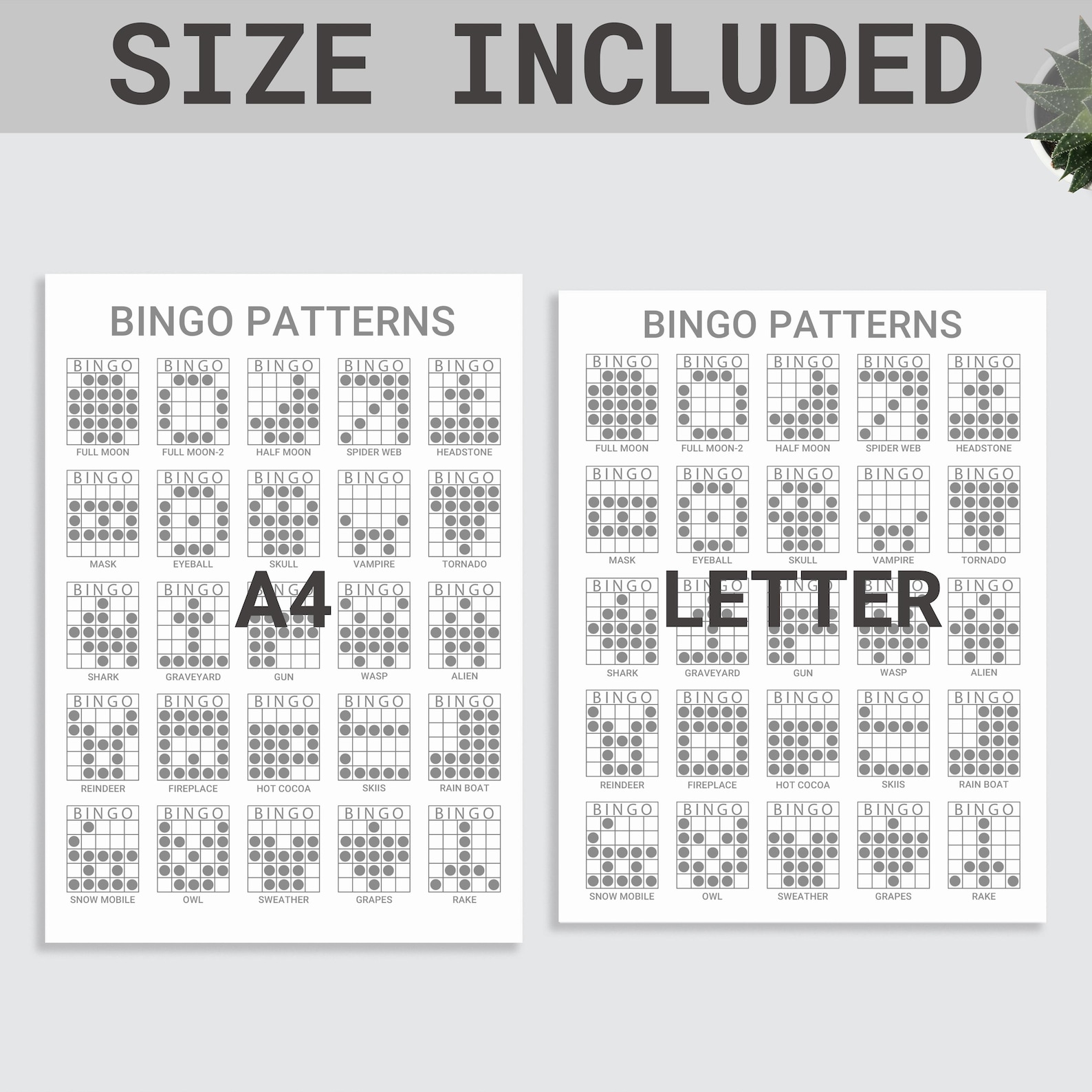 200 Bingo Patterns | Printable Fun Bingo Party Game | Bingo Winning ...